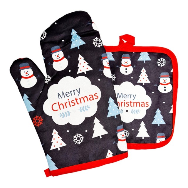 ΧΡΙΣΤΟΥΓΕΝΝΙΑΤΙΚΟ ΥΦΑΣΜΑΤΙΝΟ ΓΑΝΤΙ ΚΑΙ ΠΙΑΣΤΡΑ ΦΟΥΡΝΟΥ - 2 ΤΕΜ